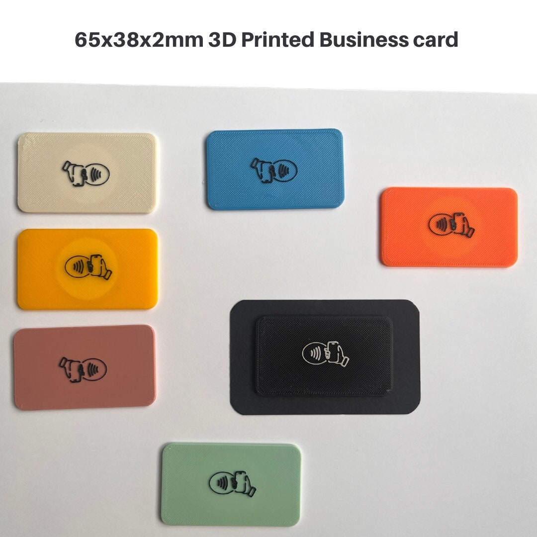 3D Printed Business Card With Custom Text and Colors NFC Business Card ...