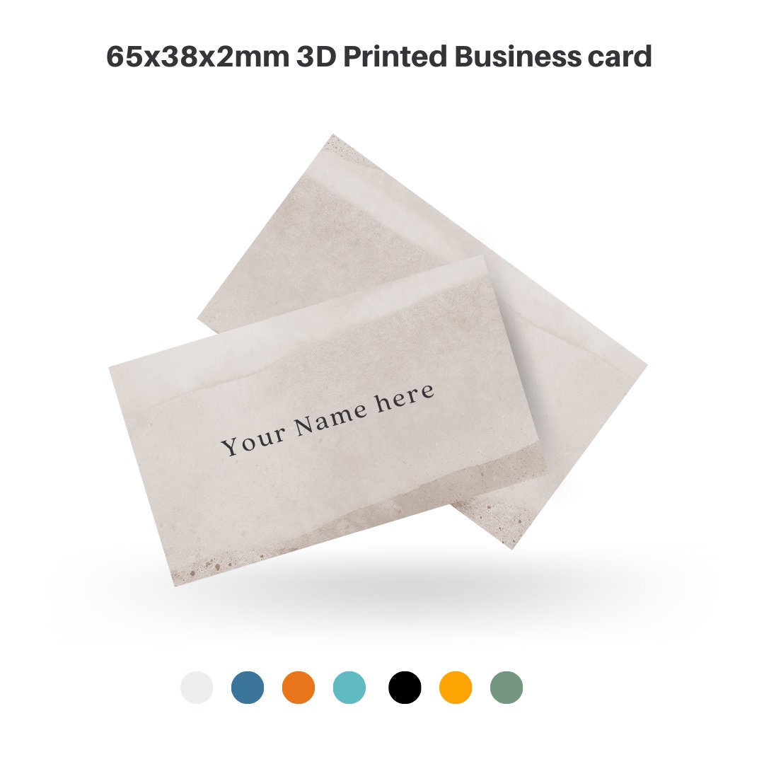 3D Printed Business Card With Custom Text and Colors NFC Business Card ...