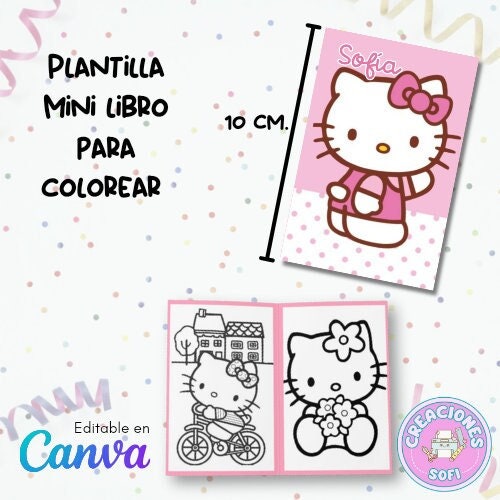 Plantilla Editable Mini Libro para colorear - Etsy España
