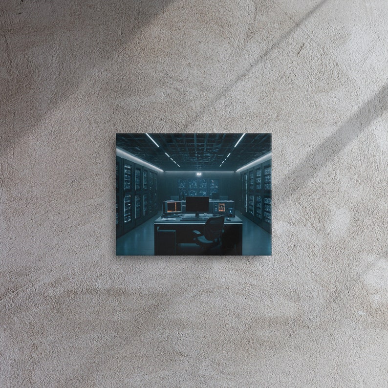 Canvas Wall Art Print : Truthgpt Grok by Xai Futuristic Server Room ...