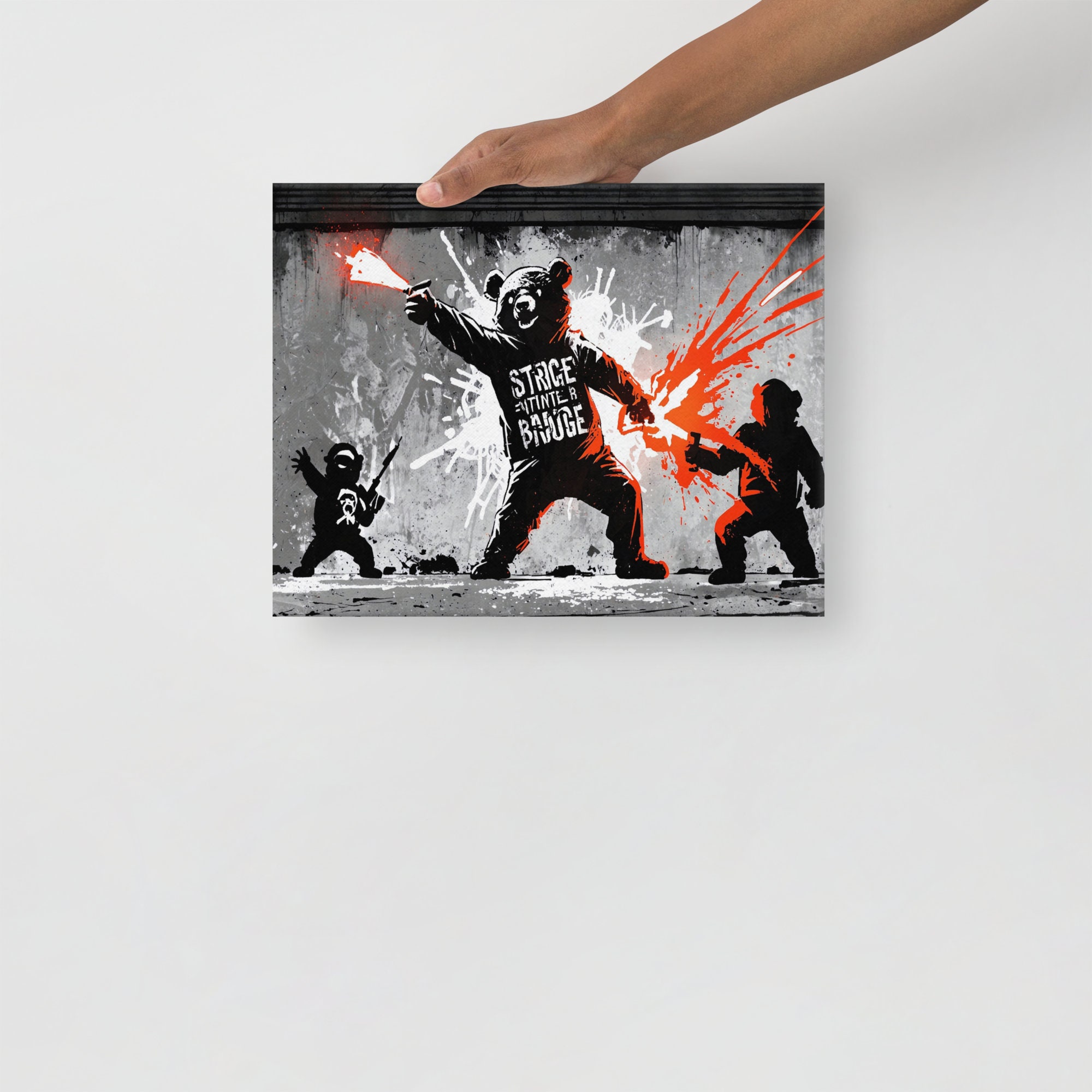 Molotov Teddy: Banksy-inspired Urban Street Art Poster Symbolic Protest ...