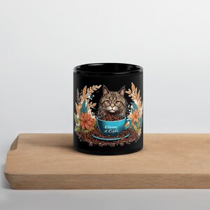Cute Cat on a Cup of Tea Mug - Adorable Coffee Mug, Whimsical Tea Cup ...