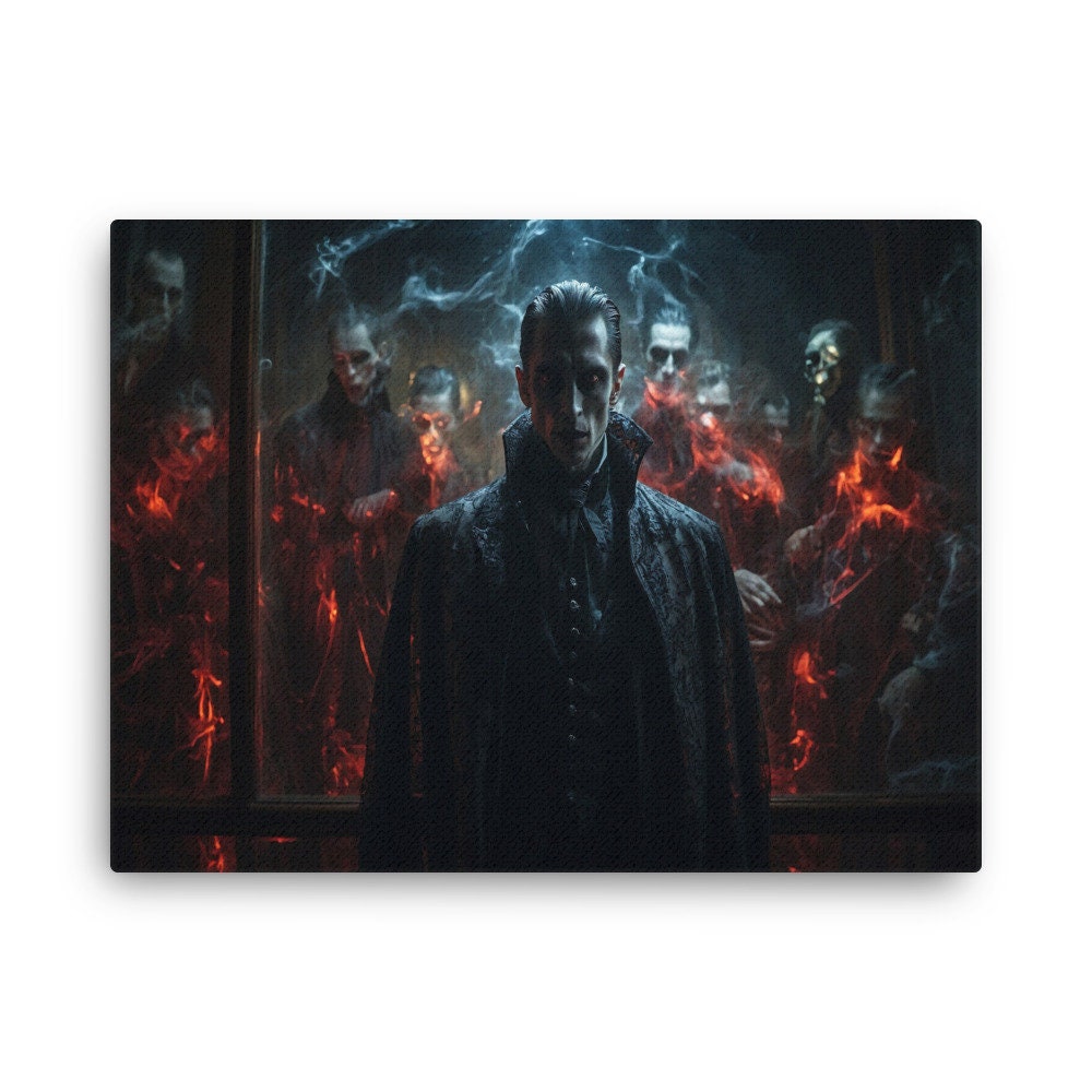 Print, Canvas, Wall Art: Reflections of Glowing Vampires on Haunted ...