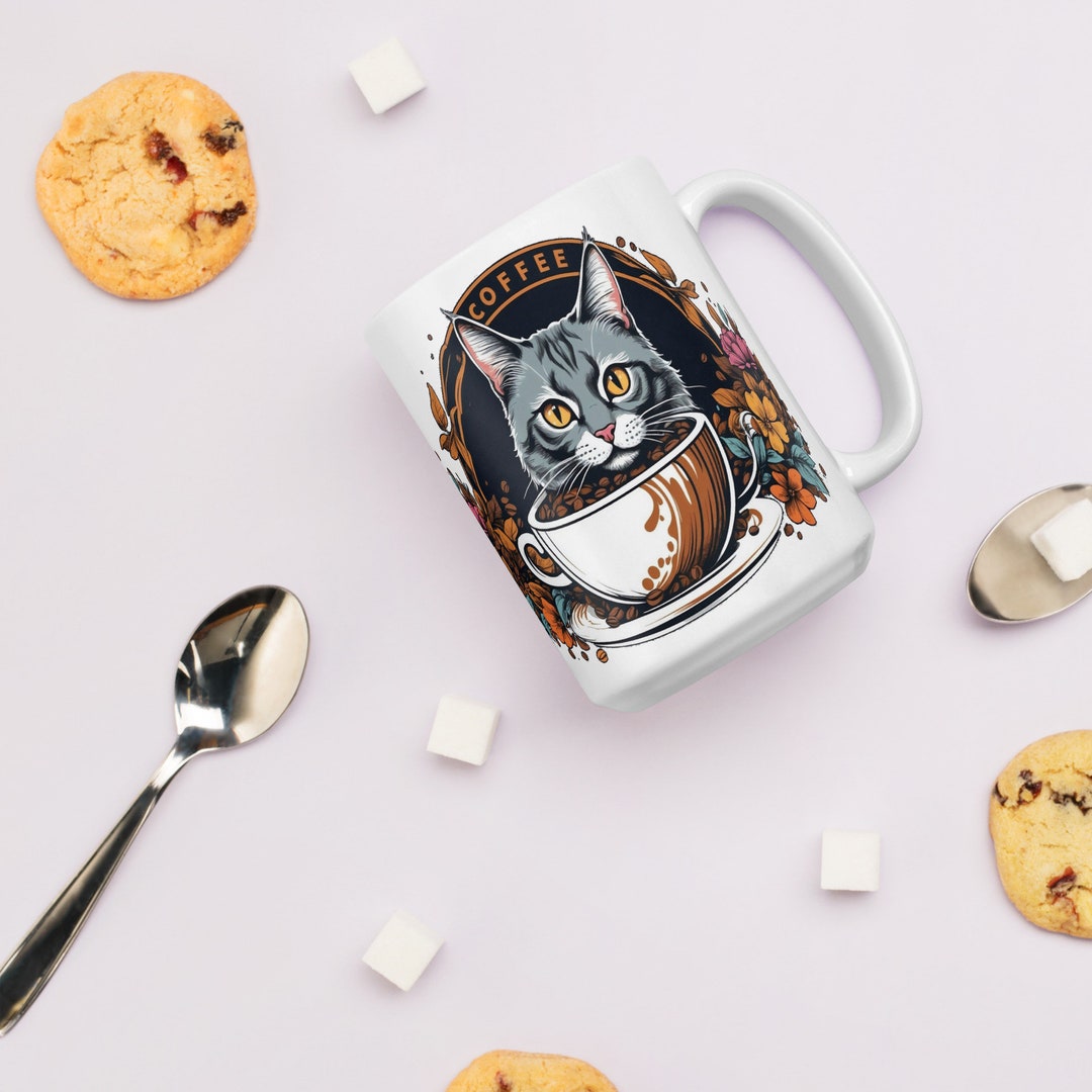 Cat on a Cup of Tea - Cute Mug, Coffee Mug, Tea Cup - Adorable Cat ...