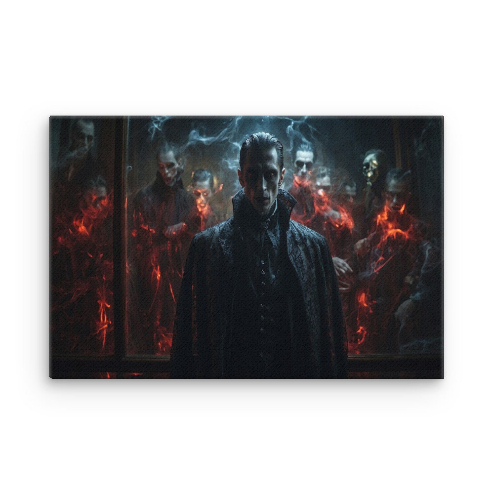 Print, Canvas, Wall Art: Reflections of Glowing Vampires on Haunted ...