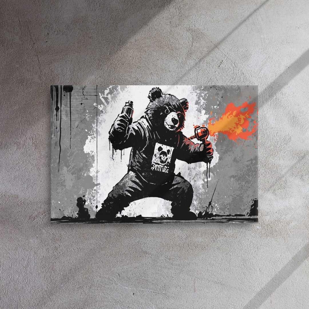 Molotov Teddy: Banksy-inspired Urban Street Art Poster - Symbolic ...
