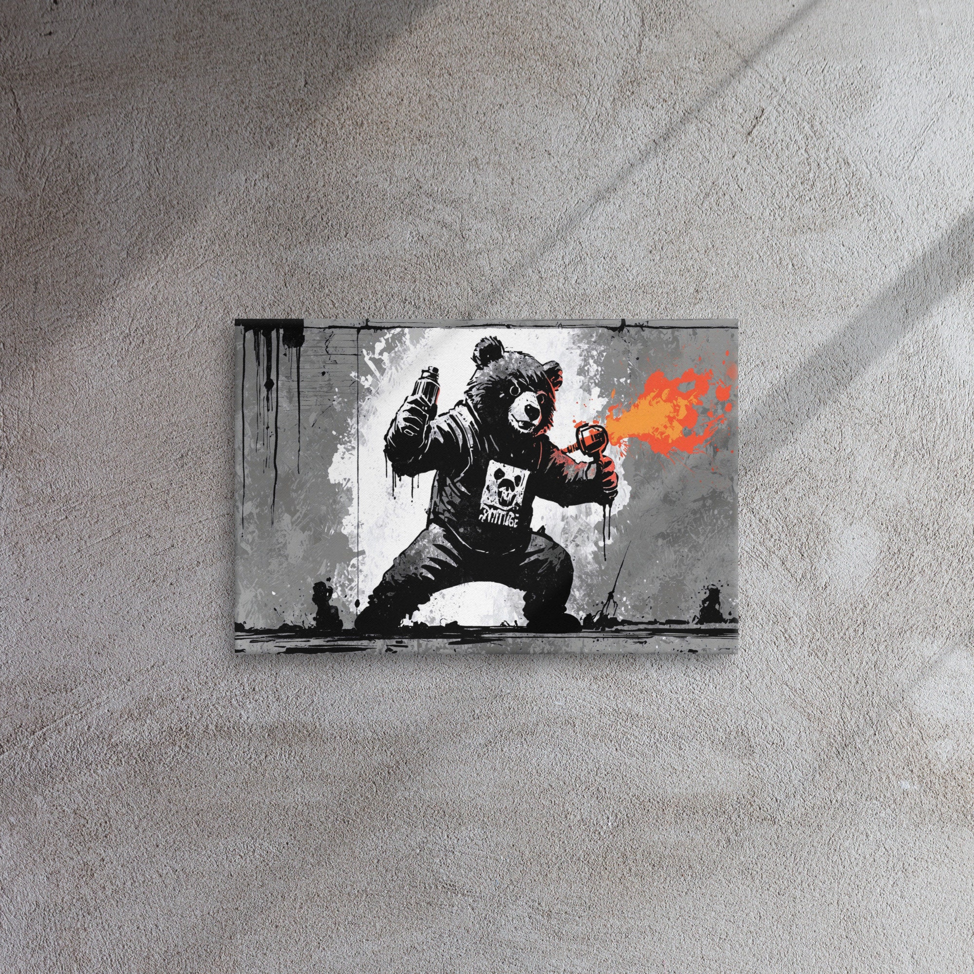 Molotov Teddy: Banksy-inspired Urban Street Art Poster Symbolic Protest ...