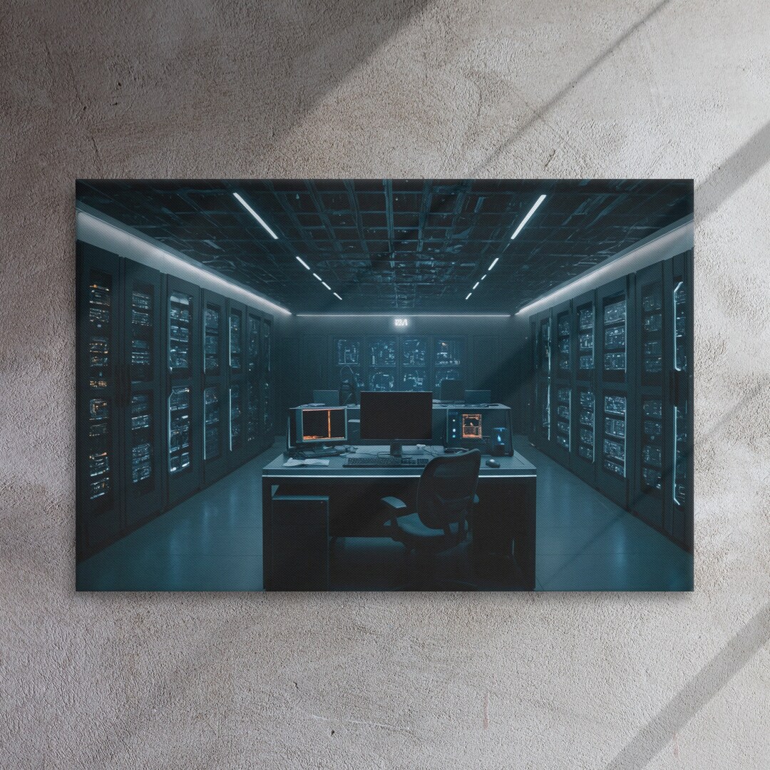 Canvas Wall Art Print : Truthgpt Grok by Xai Futuristic Server Room ...