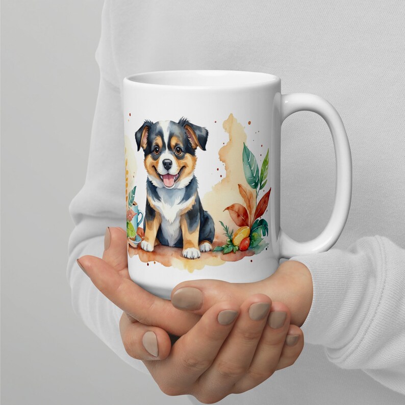 Adorable Dog Drinking Coffee Mug Cute Coffee Mug, Charming Tea Cup ...