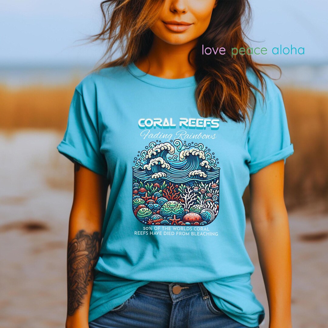 Coral Reef Unisex Tee, Save Ocean T-shirt, Tropical Sea Top, Protect ...