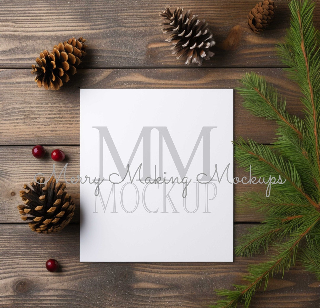 Christmas Paper Mockup, Invitation Mockup. PNG Digital Download.wedding ...