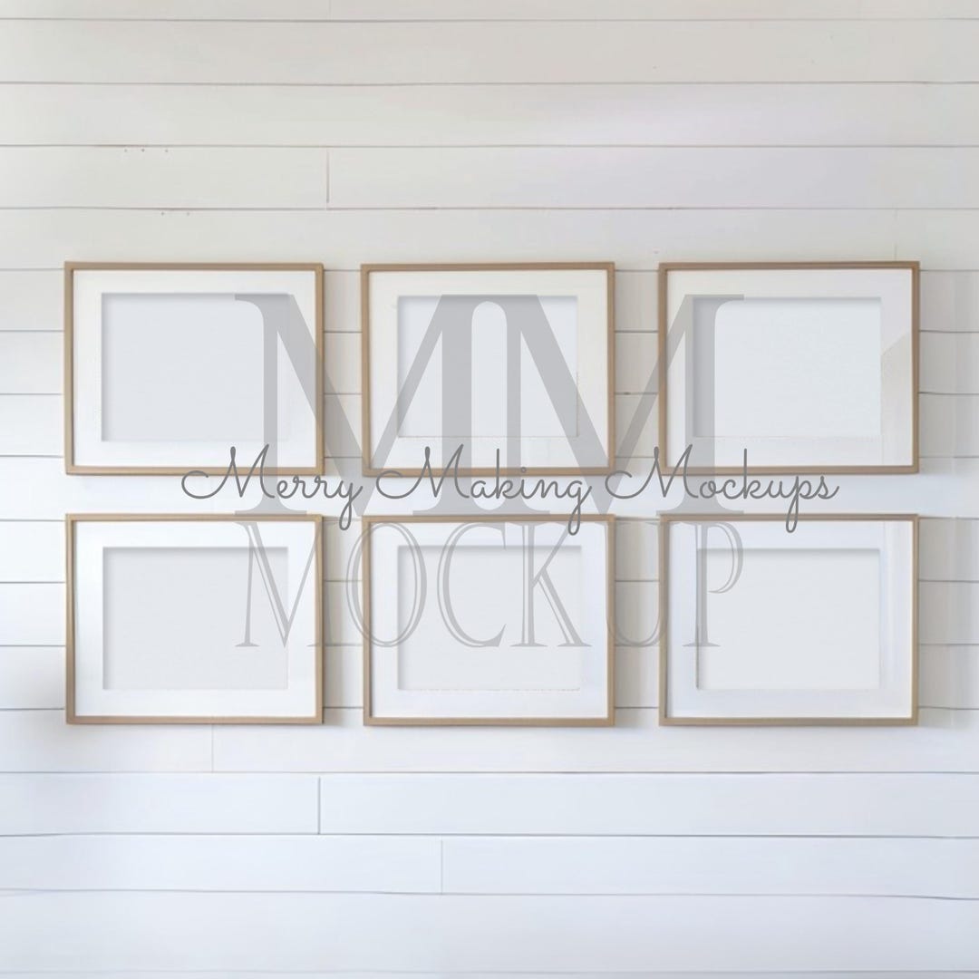 Farmhouse Shiplap Minimalist Simple Horizontal Six Frames. Modern ...