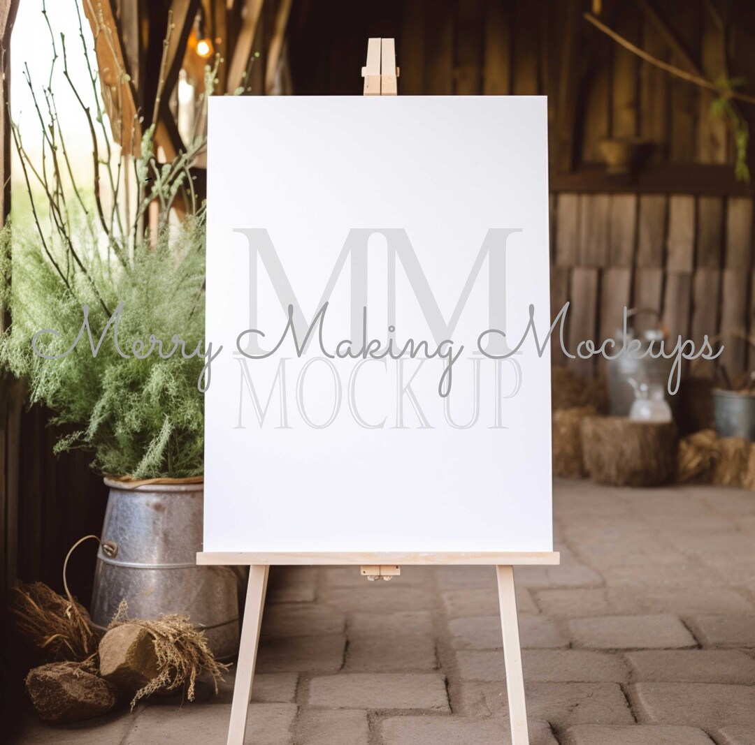 Farmhouse Barn Wedding Sign Mockup: Rustic Wood (PNG Digital Download ...