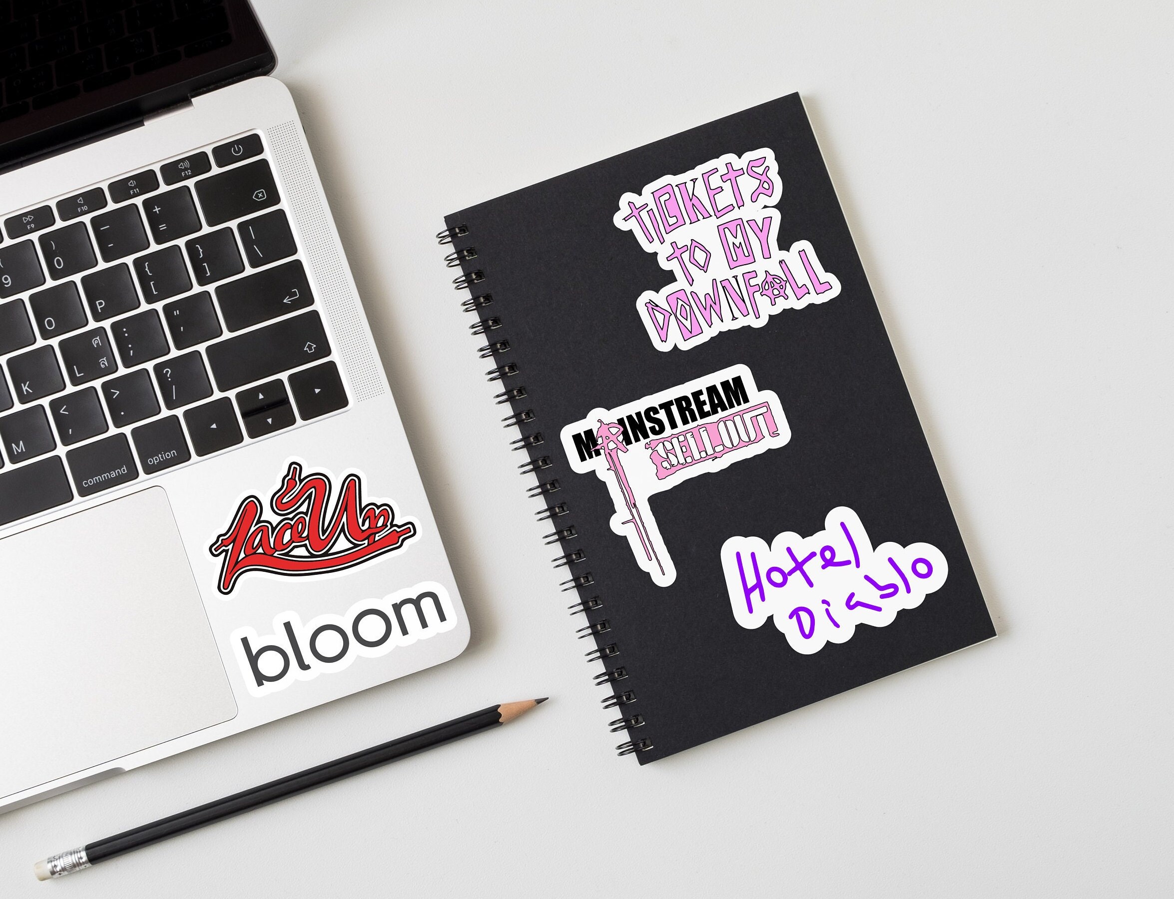 Machine Gun Kelly Stickers Album Cover Art Decal Set Lace Up, Bloom ...