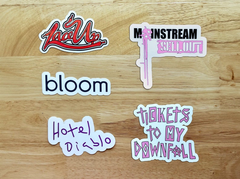 Machine Gun Kelly Stickers Album Cover Art Decal Set Lace Up, Bloom ...