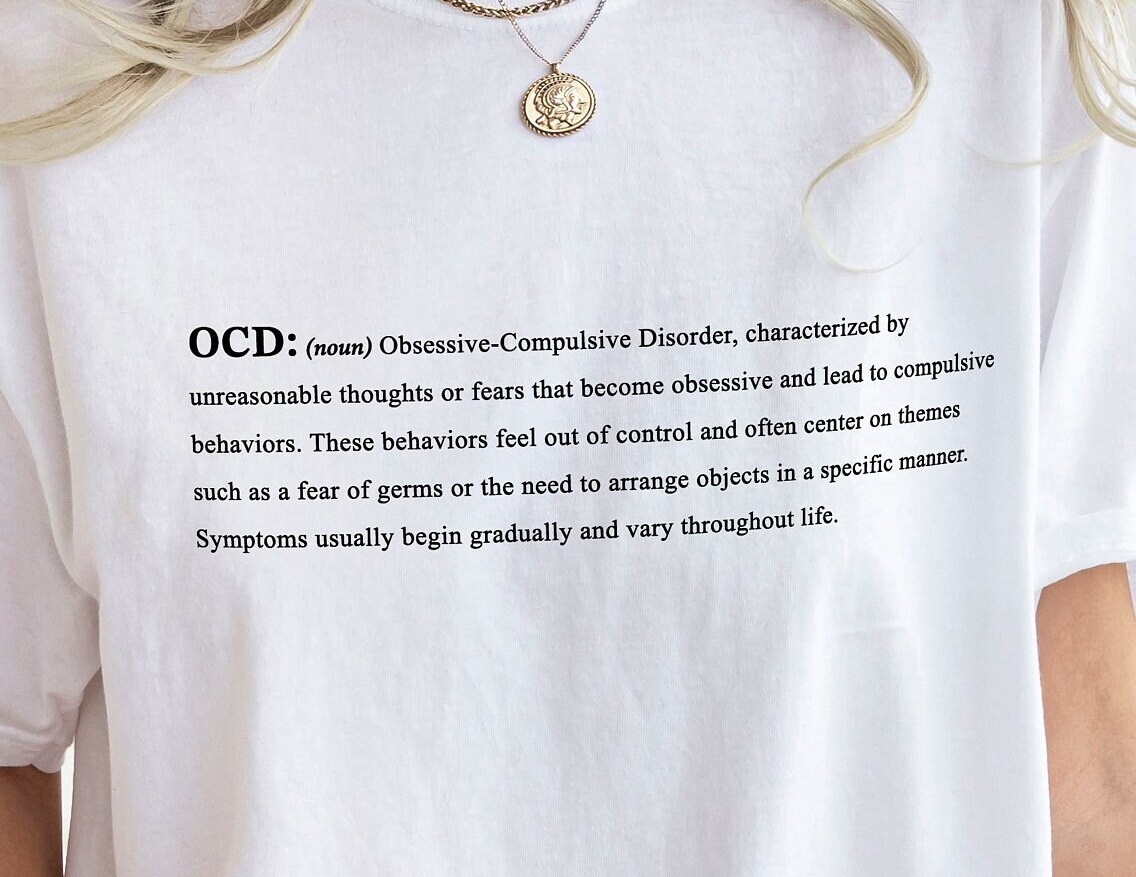 OCD Definition Minimalist Art Graphic Tee Mental Health Awareness T ...