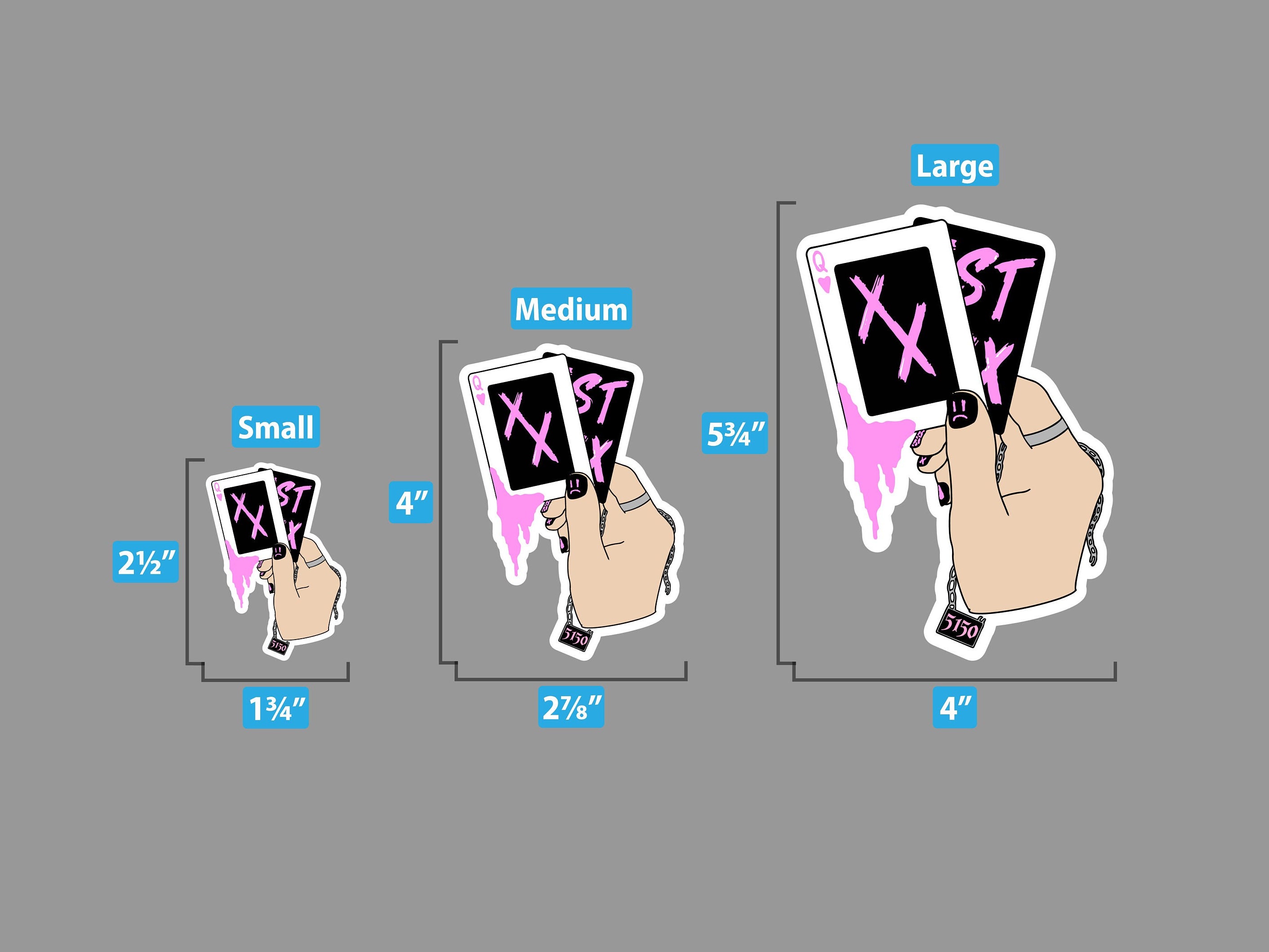 5150 Cards Sticker Machine Gun Kelly Queen of Hearts XX Decal MGK Merch ...