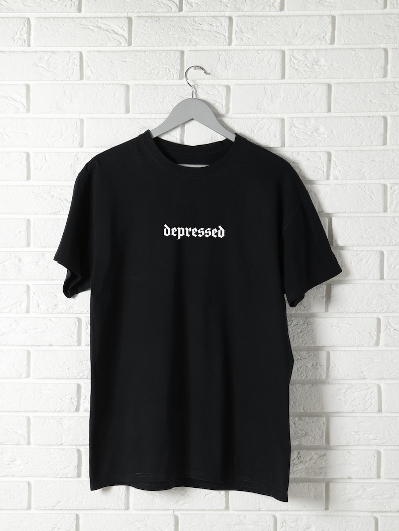 Gothic Depressed T-shirt, Goth Minimalism Shirt, Mental Health ...
