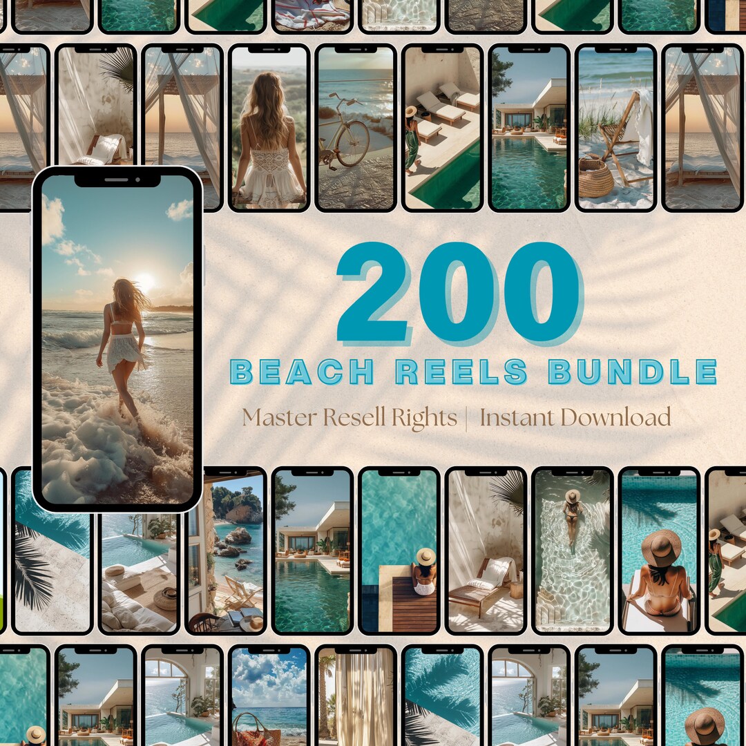 Faceless Beach/vacation Reels, MRR, Faceless Reels, Master Resell Rights, PLR, Digital Product ...