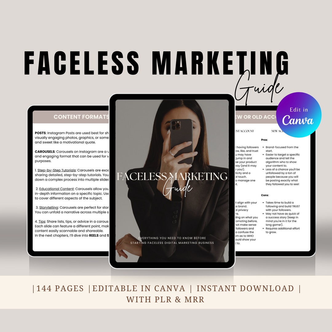 Faceless Digital Marketing Guide W PLR. This is the Most Comprehensive ...