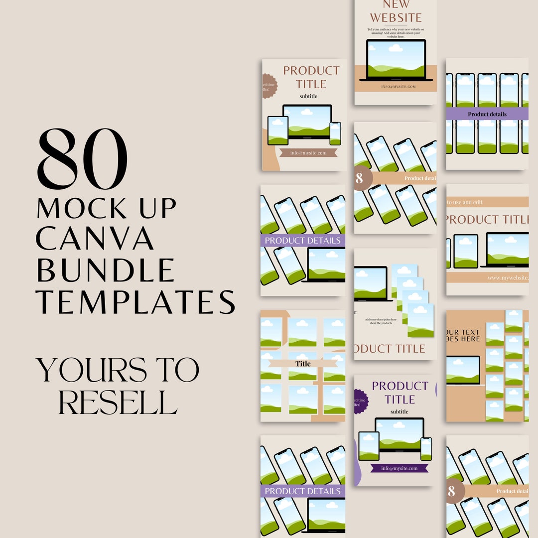 80 Mock up Bundle With MASTER RESELL RIGHTS, Templates for Social Media ...