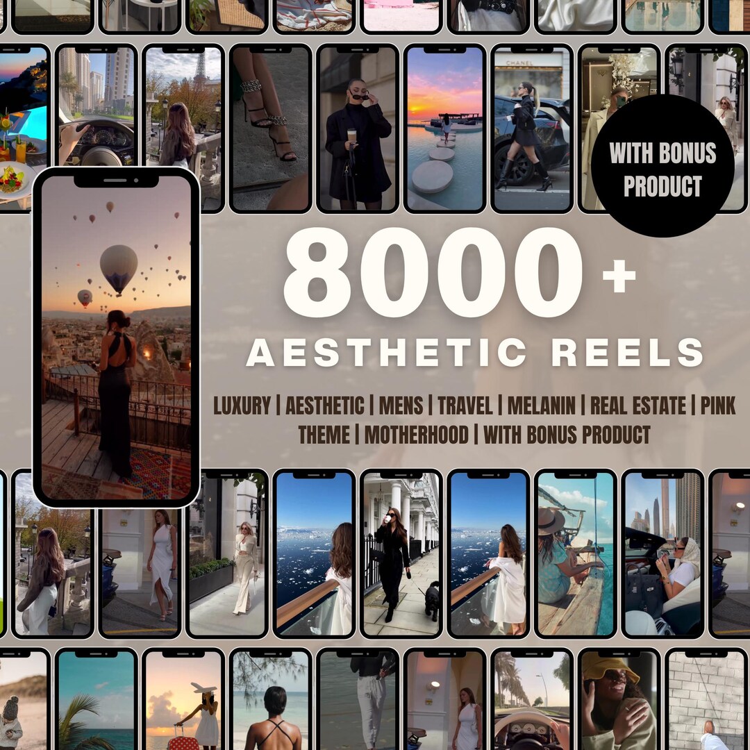 8000 Aesthetic Reels Bundle Luxury, Faceless, Travel, Motherhood, Melanin, and More MRR & PLR ...