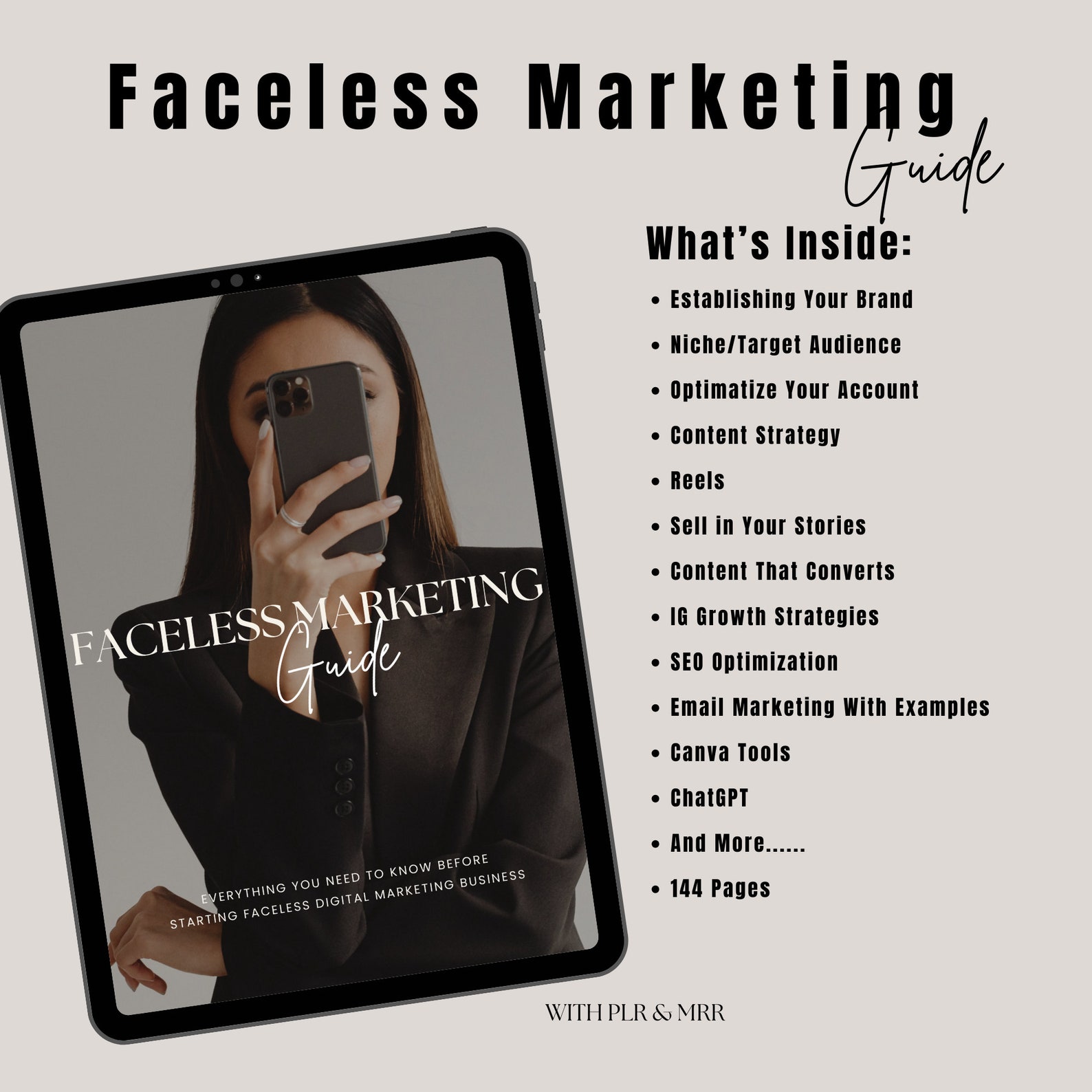 Faceless Digital Marketing Guide W PLR. This is the Most Comprehensive ...