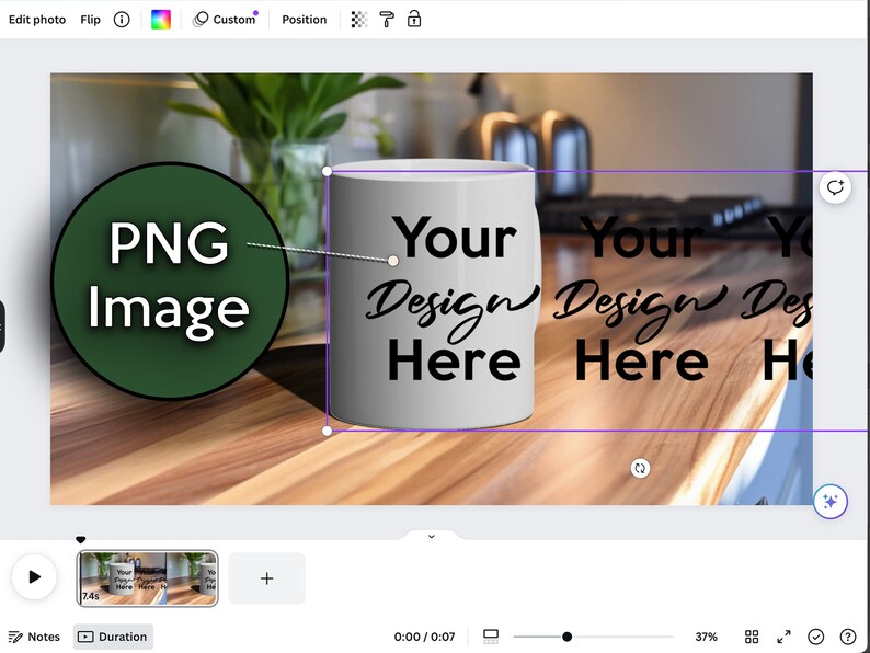 Canva 11oz Rotating Mug Mockup, Animated Mug, Spinning Mug, Canva Mug ...