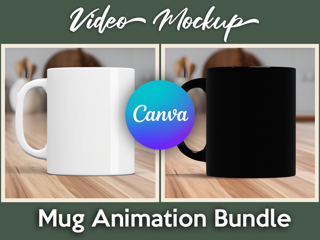 Canva Mug Bundle Mockup, Mug Mockup Video, Rotating 11oz Mug, Canva ...