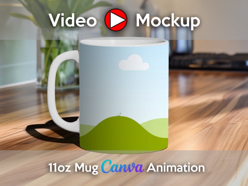 Canva 11oz Rotating Mug Mockup, Animated Mug, Spinning Mug, Canva Mug ...