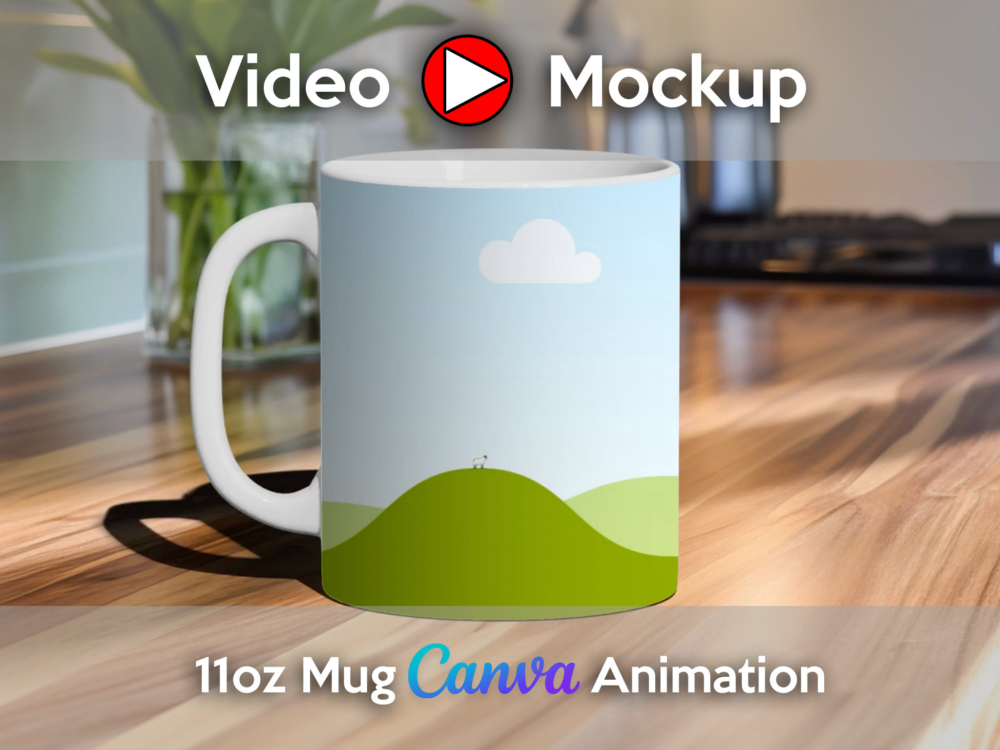 Canva 11oz Rotating Mug Mockup, Animated Mug, Spinning Mug, Canva Mug ...