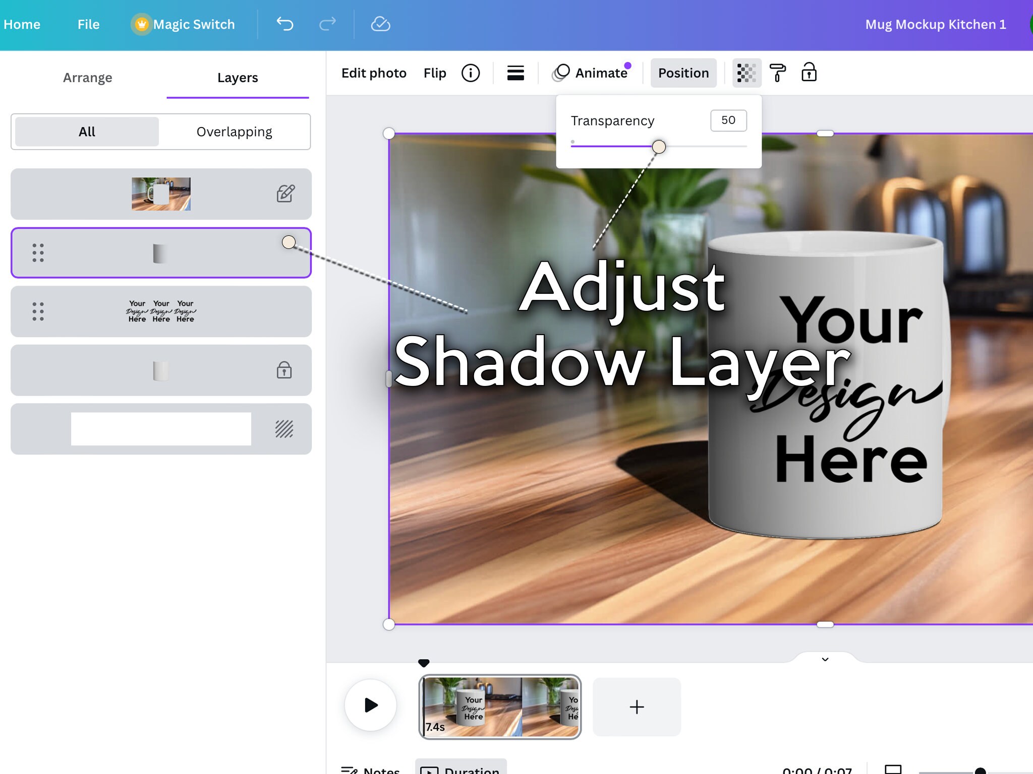 Canva 11oz Rotating Mug Mockup, Animated Mug, Spinning Mug, Canva Mug ...