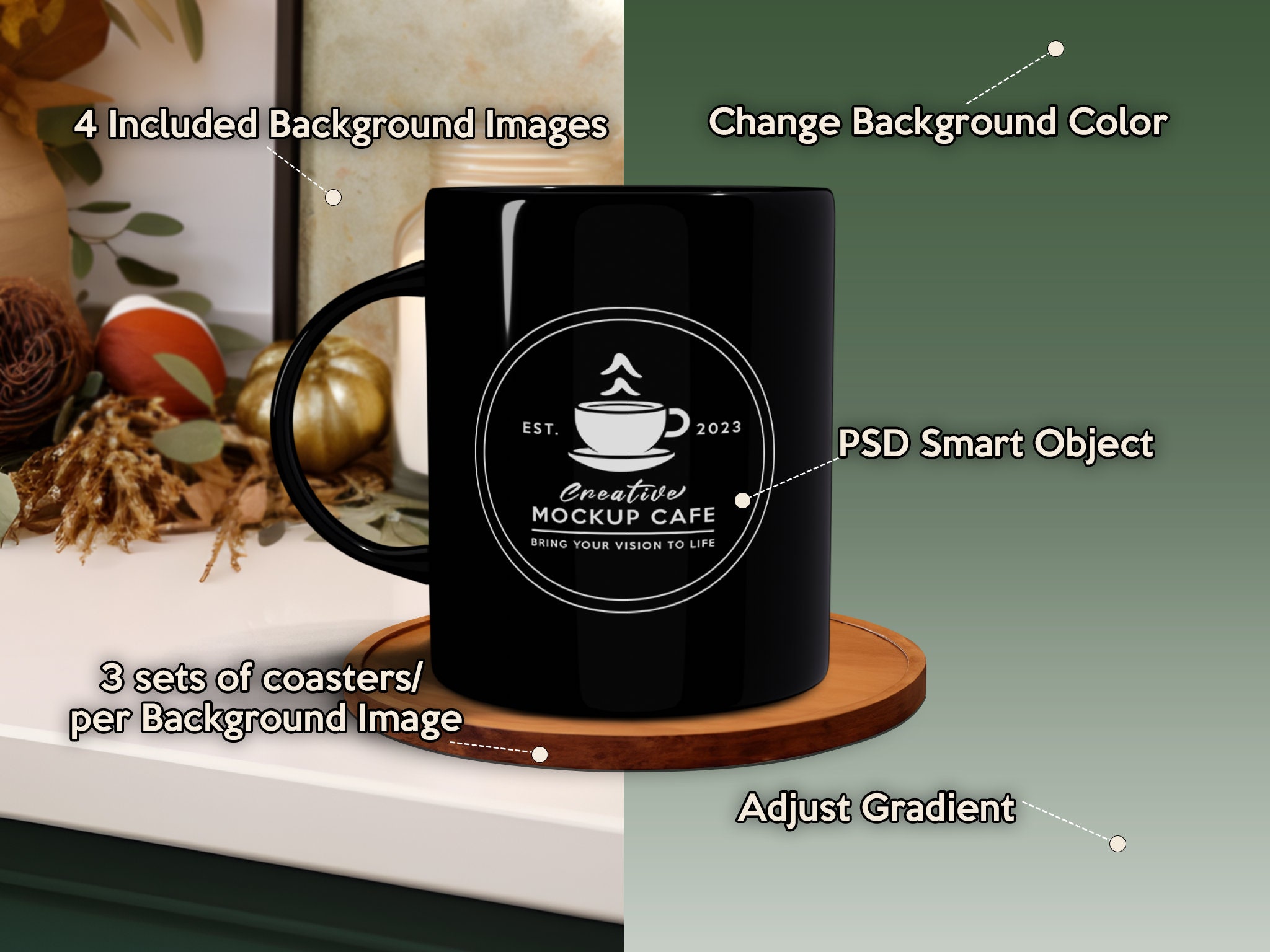 Mug Mockup Video, Rotating Mug Mockup, 11oz Mug Mockup, Black Mug ...
