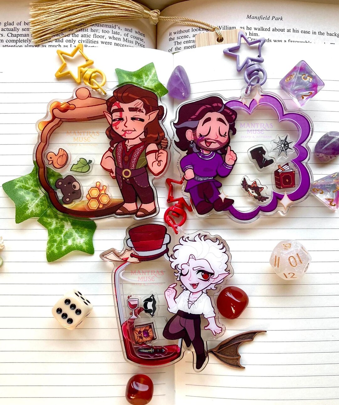 BG3 Shaker Charms Astarion Gale & Halsin - Etsy Australia