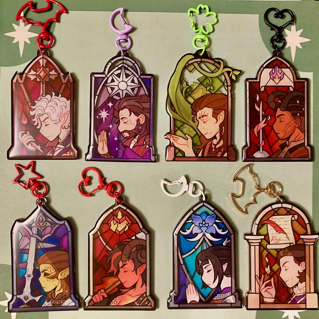 BG3 Stained Glass Charms Origins, Halsin & Raphael - Etsy