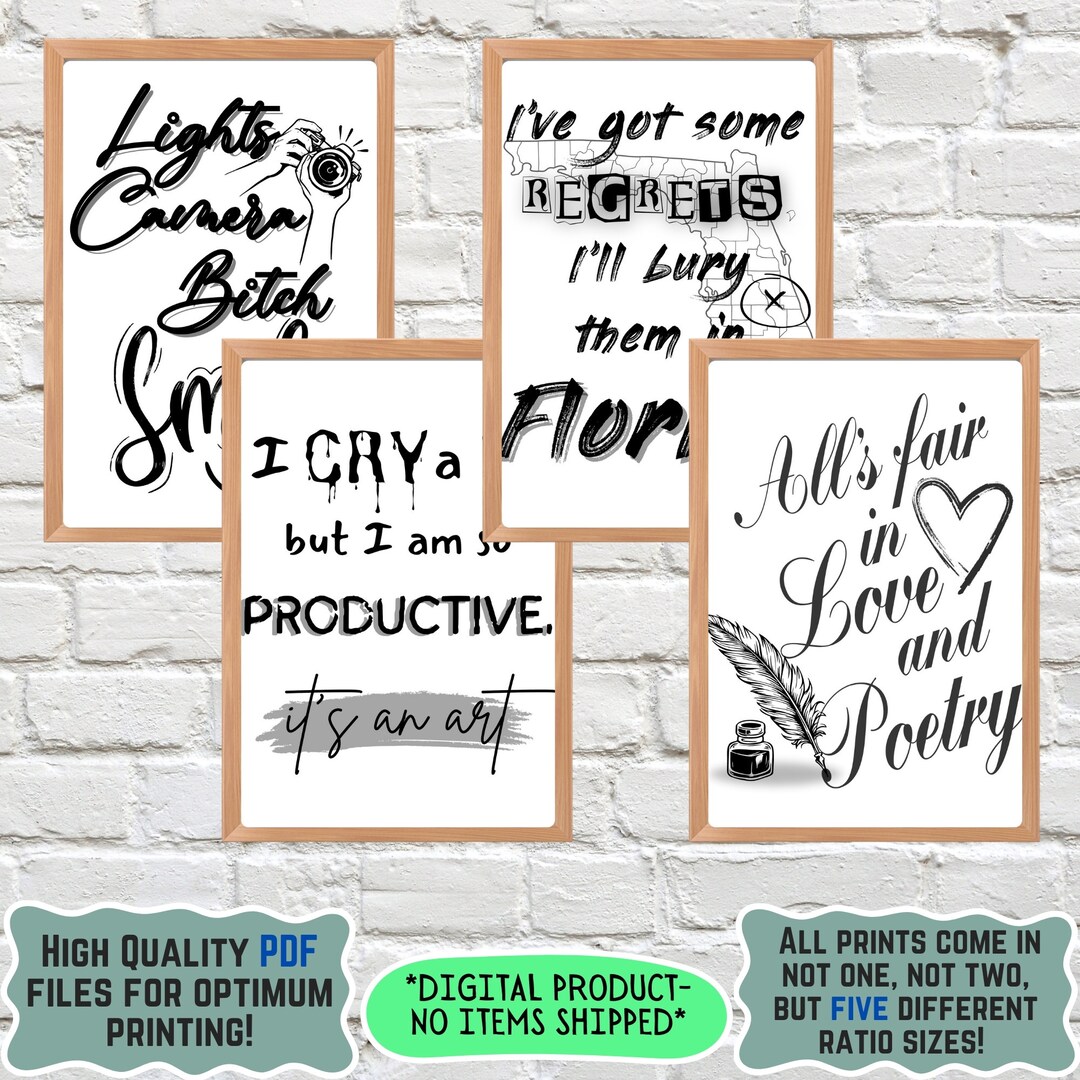 Taylor Swift Poster, Swiftie Decor, TTPD Quotes, TTPD Poster, Tortured ...