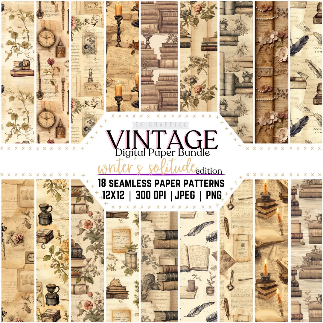 Book Lovers Paper, Old Fashioned Paper, Book Themed Patterns, Book ...