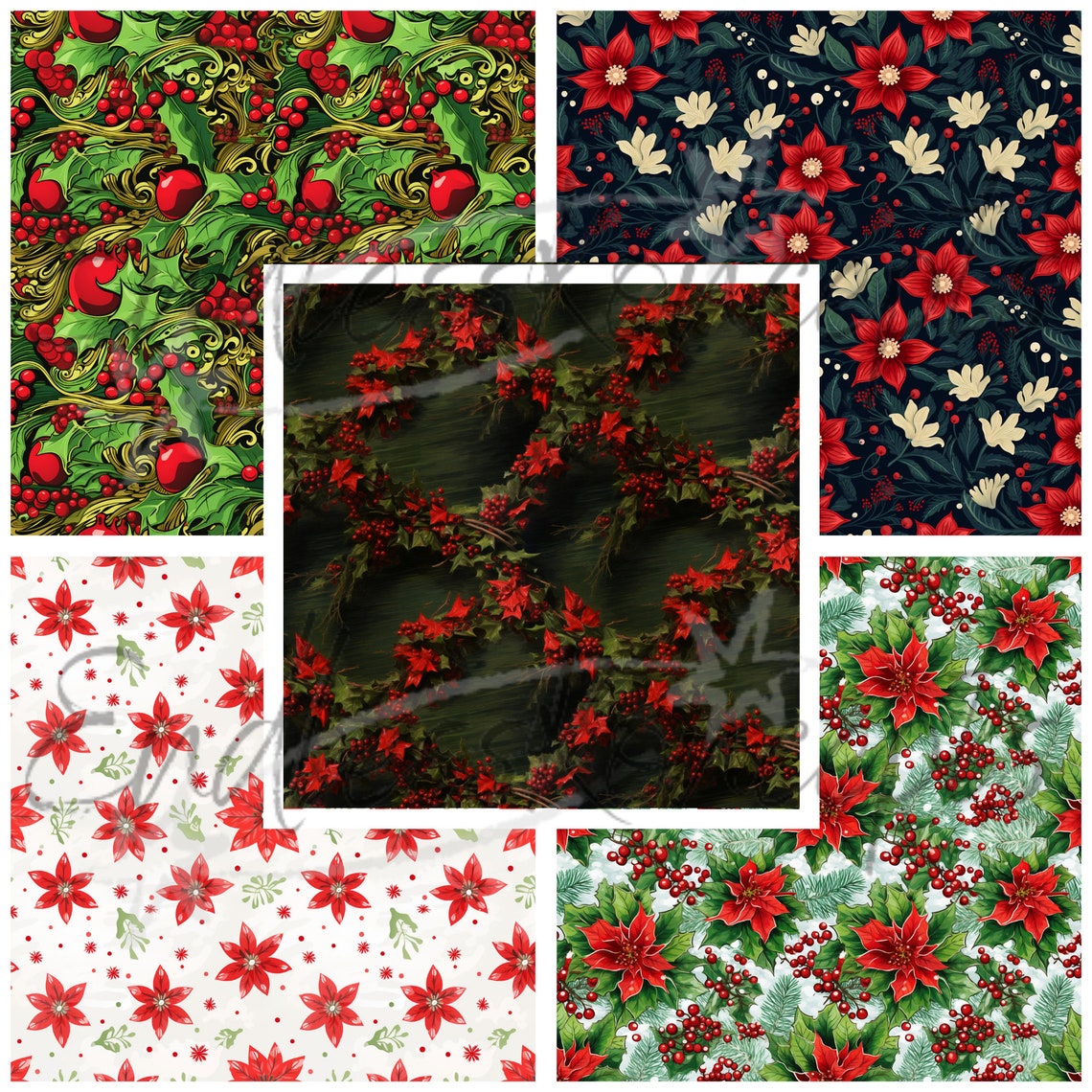 Printable Digital Paper Pack, Holiday Paper, Winter Theme Scrapbook ...