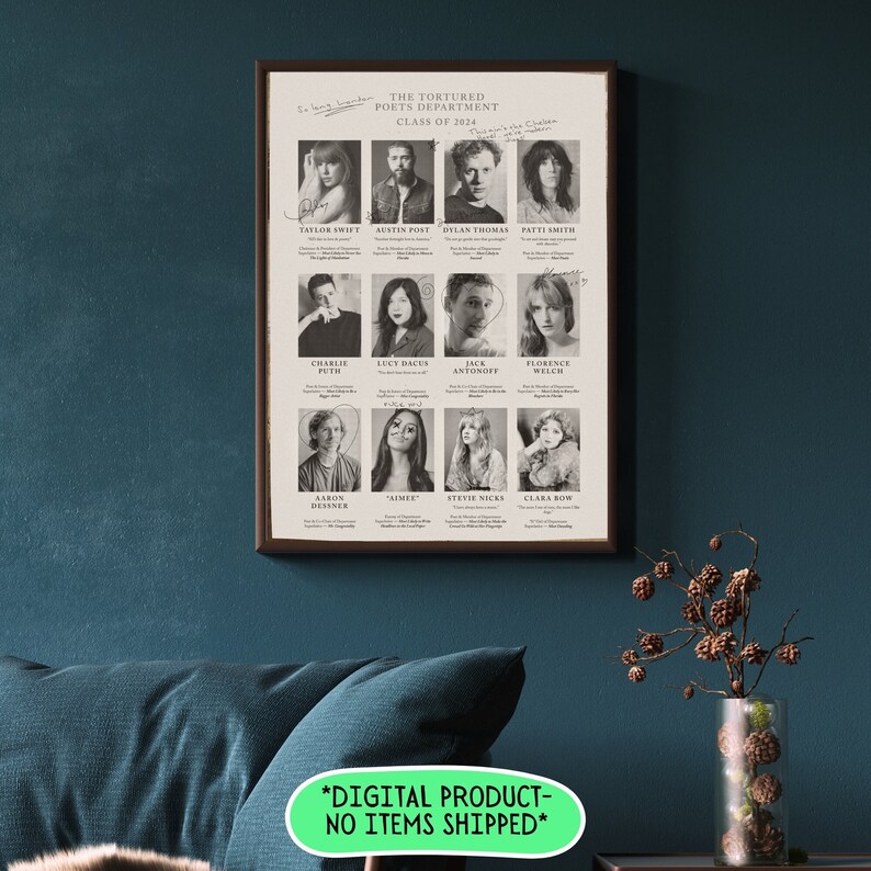 Taylor Swift Poster, Swiftie Decor, TS Art, TTPD Poster, Tortured Poets ...