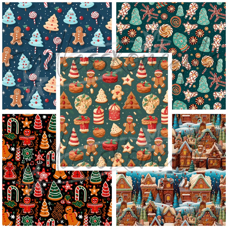 Holiday Digital Paper Pack: Christmas Cookies, Seamless Patterns (JPG ...