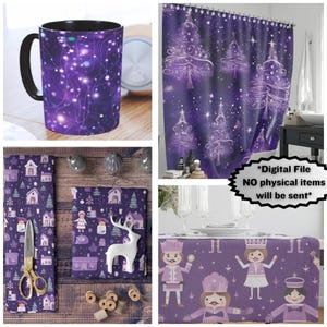 Purple Christmas Digital Paper Pack: 18 Seamless Patterns (digital ...