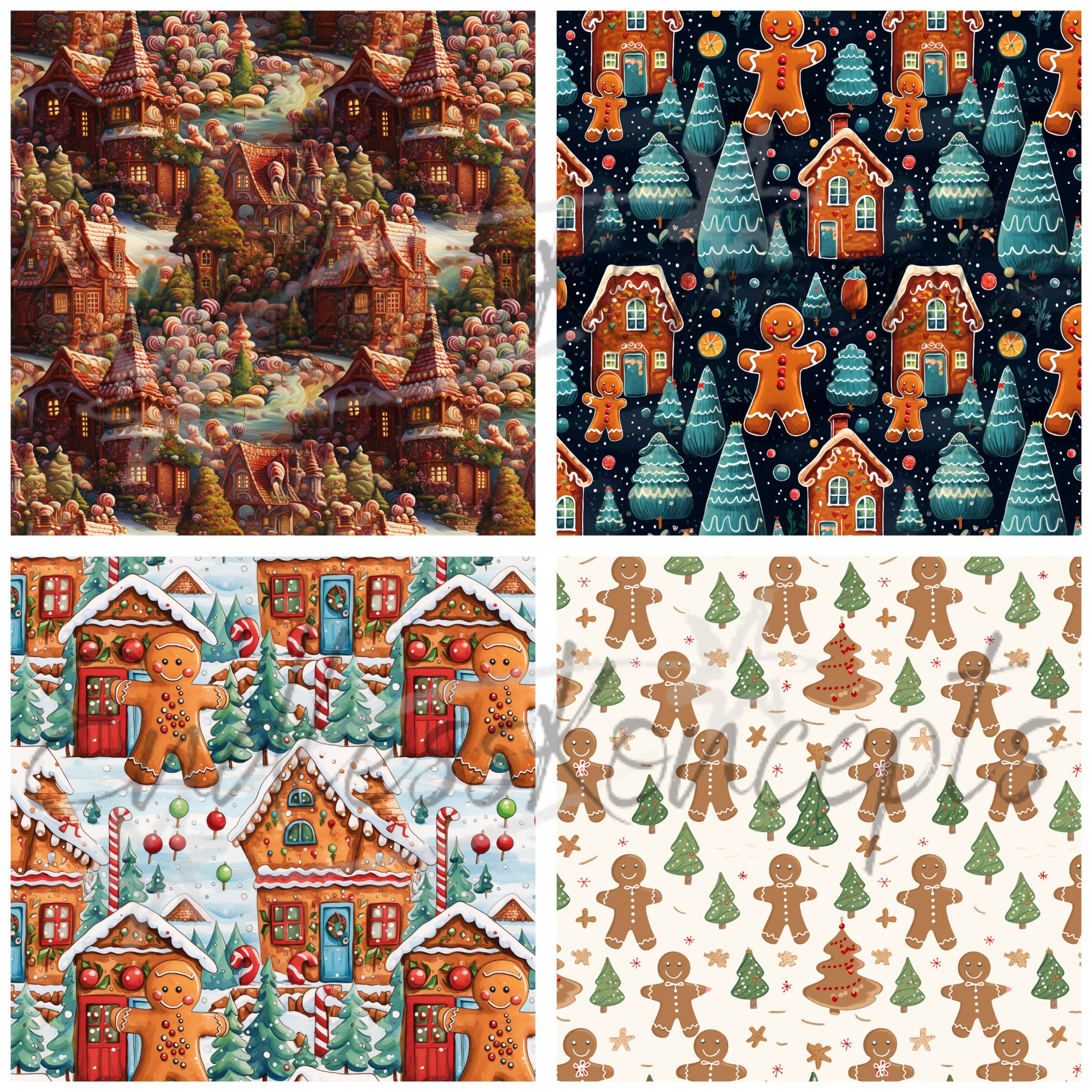 Holiday Digital Paper Pack: Christmas Cookies, Seamless Patterns (JPG ...