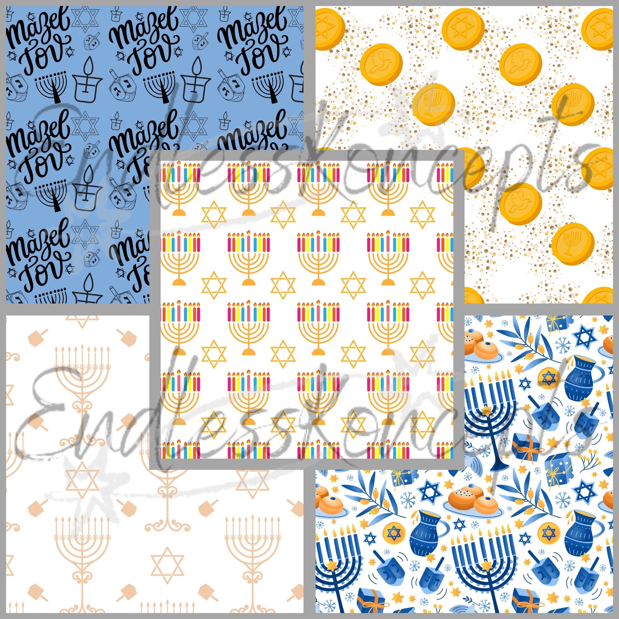 Hanukkah Digital Paper Pack: Seamless Holiday Patterns (18 Files) - Etsy