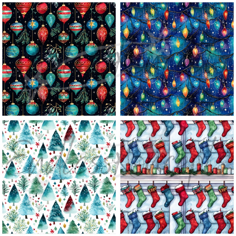 Digital Paper Pack, Holiday Paper, Winter Theme Scrapbook Paper ...