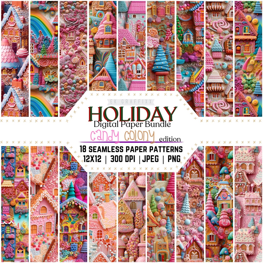 Digital Paper Pack, Holiday Paper, Winter Theme Scrapbook Paper ...