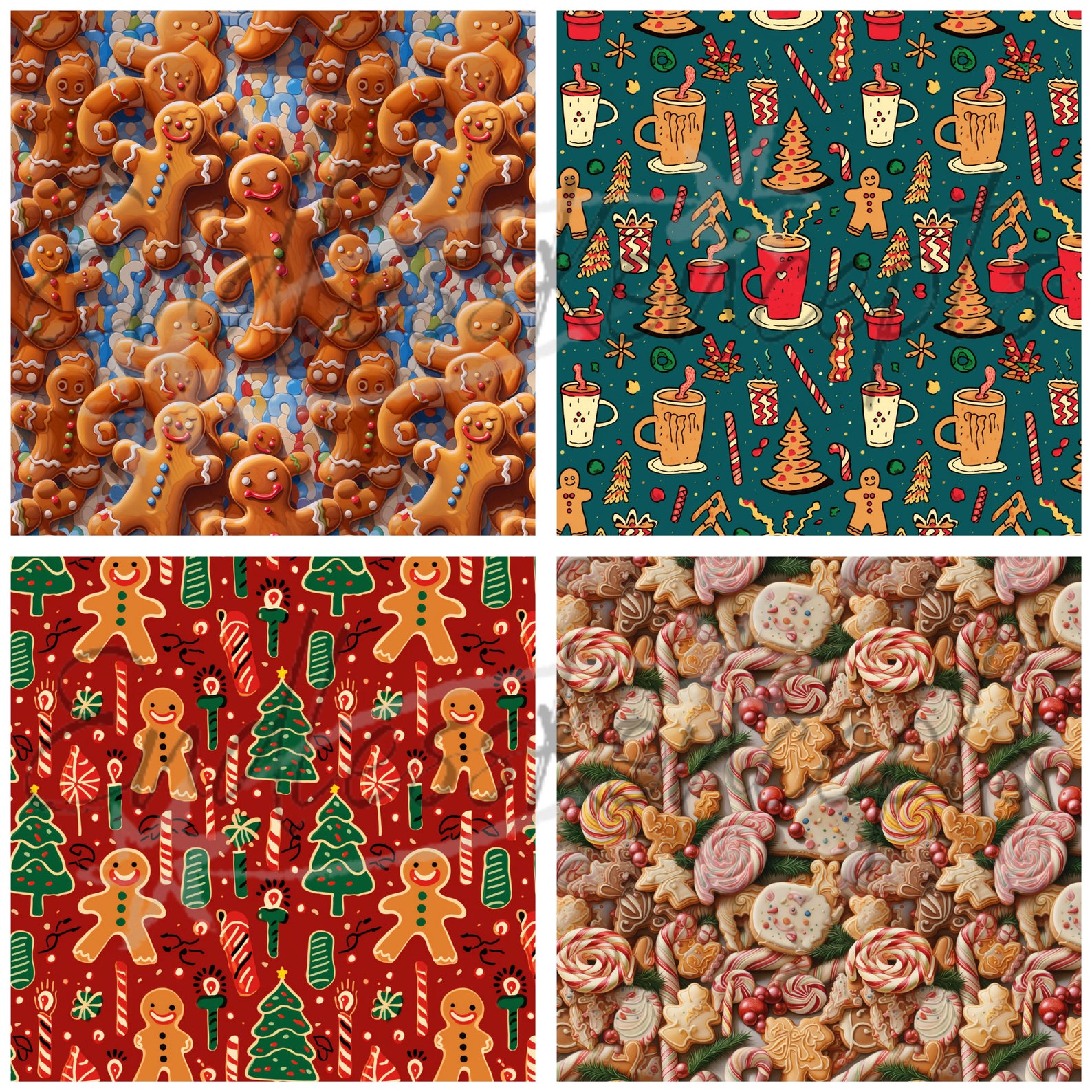 Holiday Digital Paper Pack: Christmas Cookies, Seamless Patterns (JPG ...
