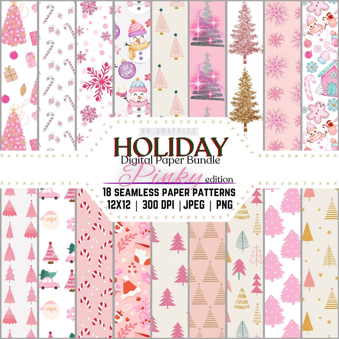 Digital Paper Pack, Holiday Paper, Winter Theme Scrapbook Paper ...