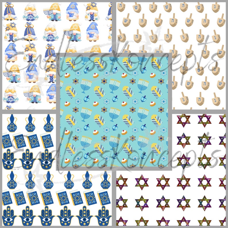 Hanukkah Digital Paper Pack: Seamless Holiday Patterns (18 Files) - Etsy