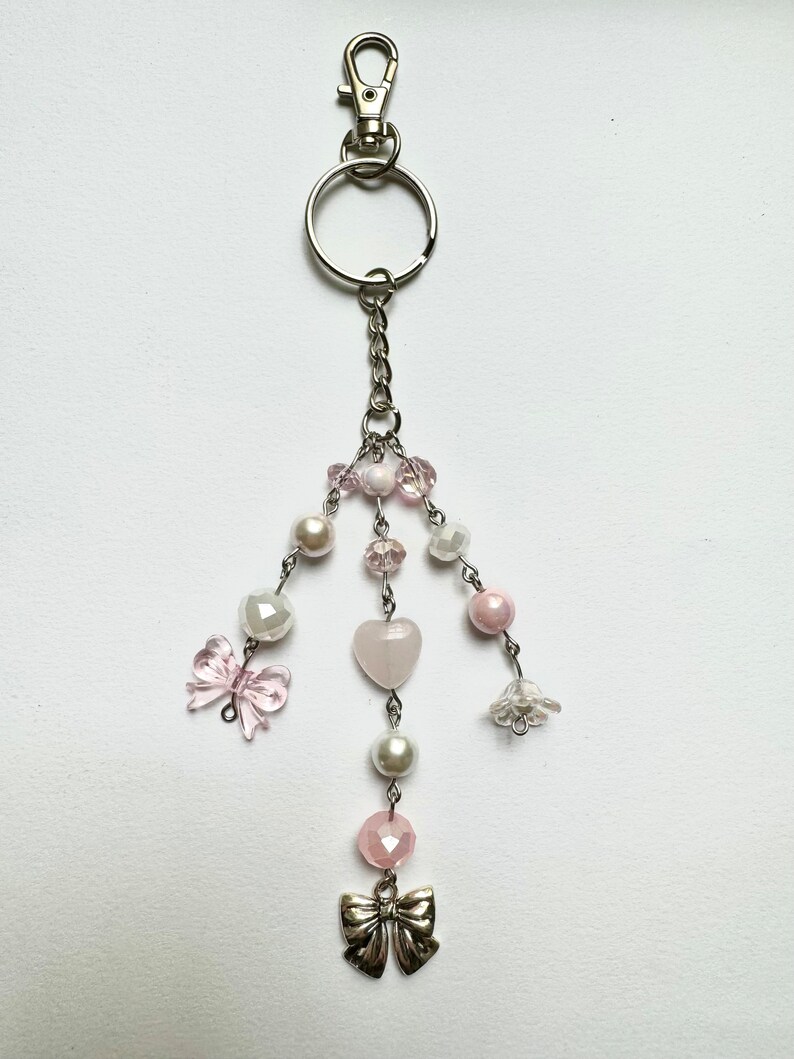 Matching Bow Keychains, Beaded Keychain, Handmade Jewelry, Cute Dainty ...