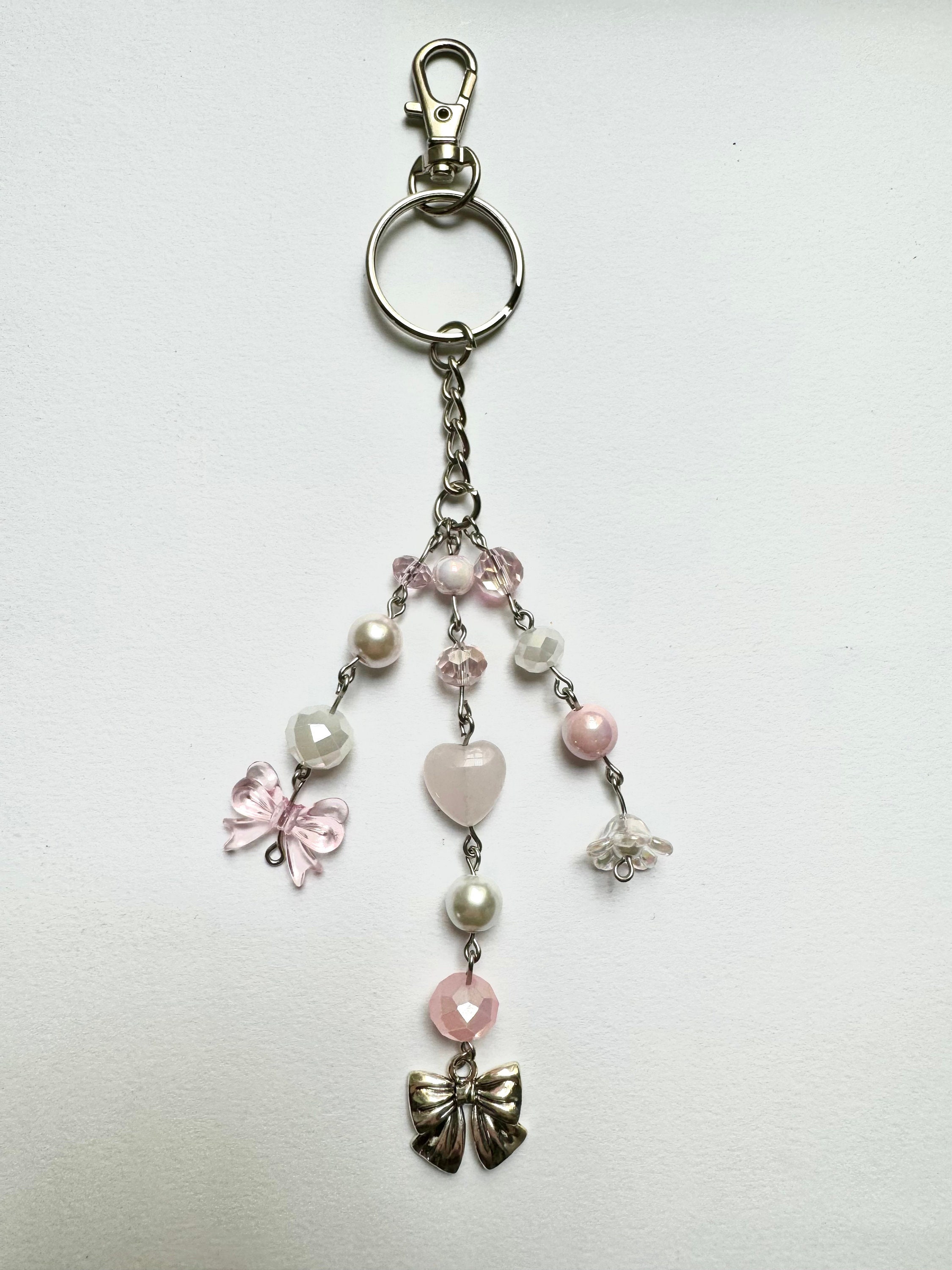 Matching Bow Keychains, Beaded Keychain, Handmade Jewelry, Cute Dainty ...